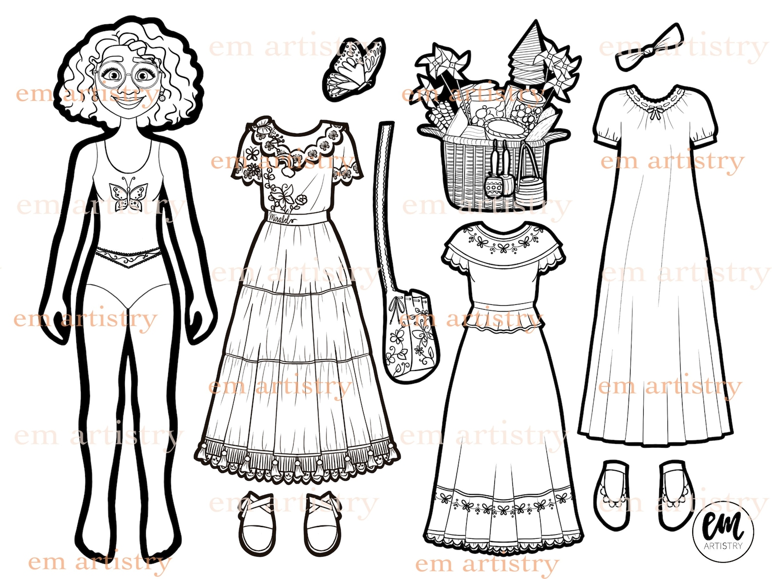 Mirabel Paper Doll - Etsy