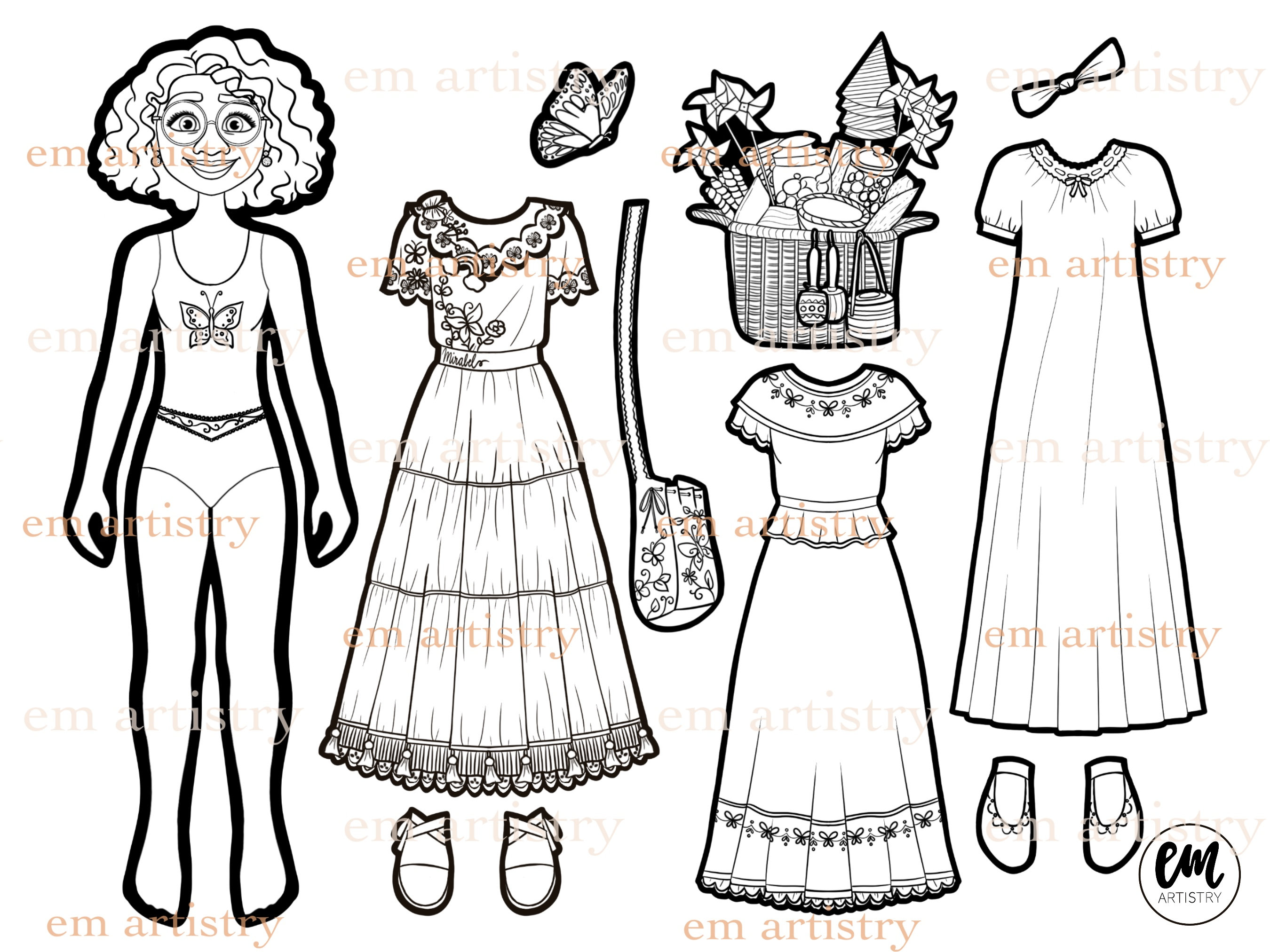 Mirabel Paper Doll - Etsy