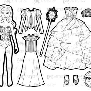 Wicked Paper Dolls -glinda -elphaba -paper Dolls Printable - Colouring ...