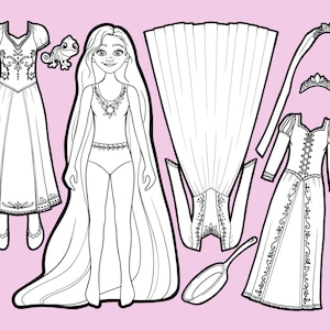 Rapunzel Paper Doll - Etsy