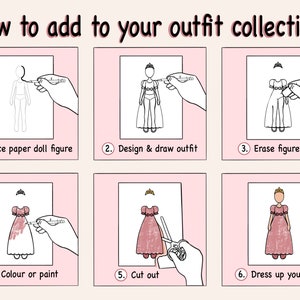 Ava & Pony Paper Doll Colouring Page - Etsy