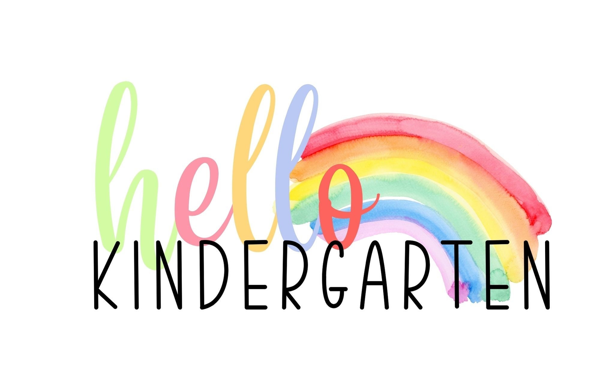 Hello Kindergarten PNG / Rainbow PNG for Kindergarten / - Etsy
