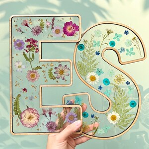 Pressed Flower Letters - Custom Monogram Signs - Nursery, Living Room ...