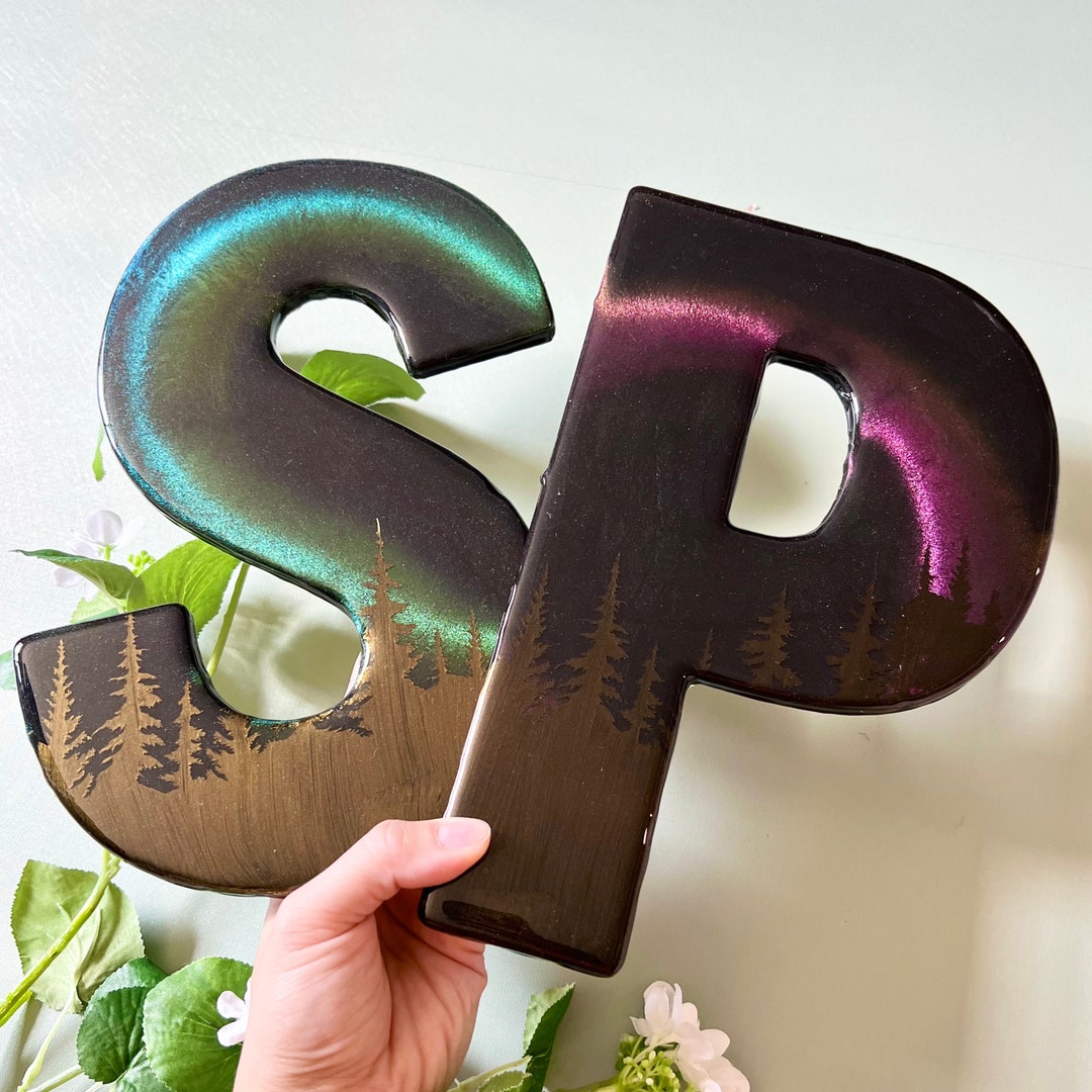 Northern Lights Forest Letters - Custom Monogram Signs - Nursery ...