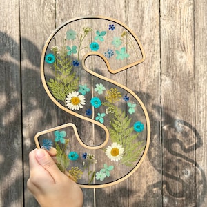 Pressed Flower Letters - Custom Monogram Signs - Nursery, Living Room ...