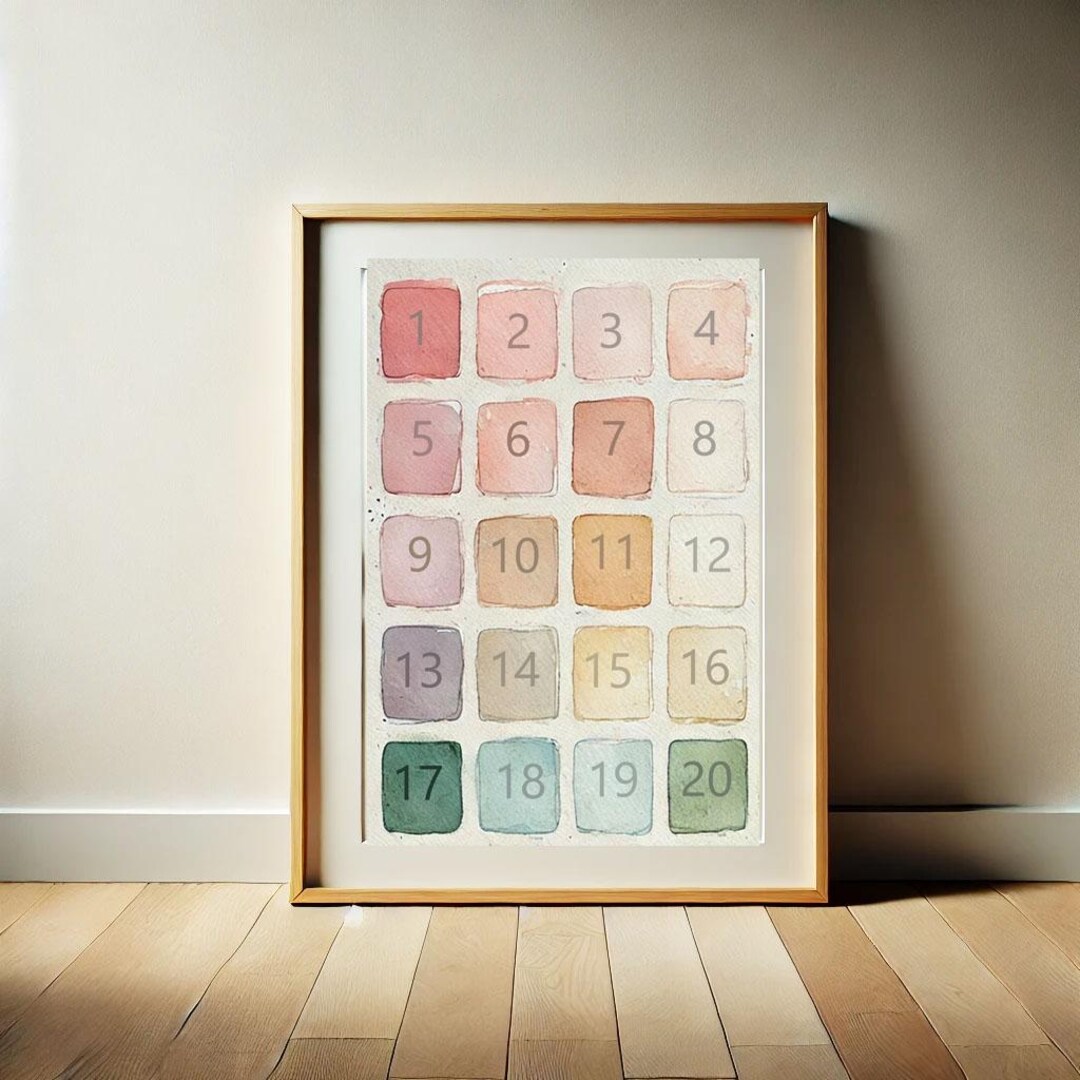 Watercolor Numbers, Digital Printable Download - Etsy