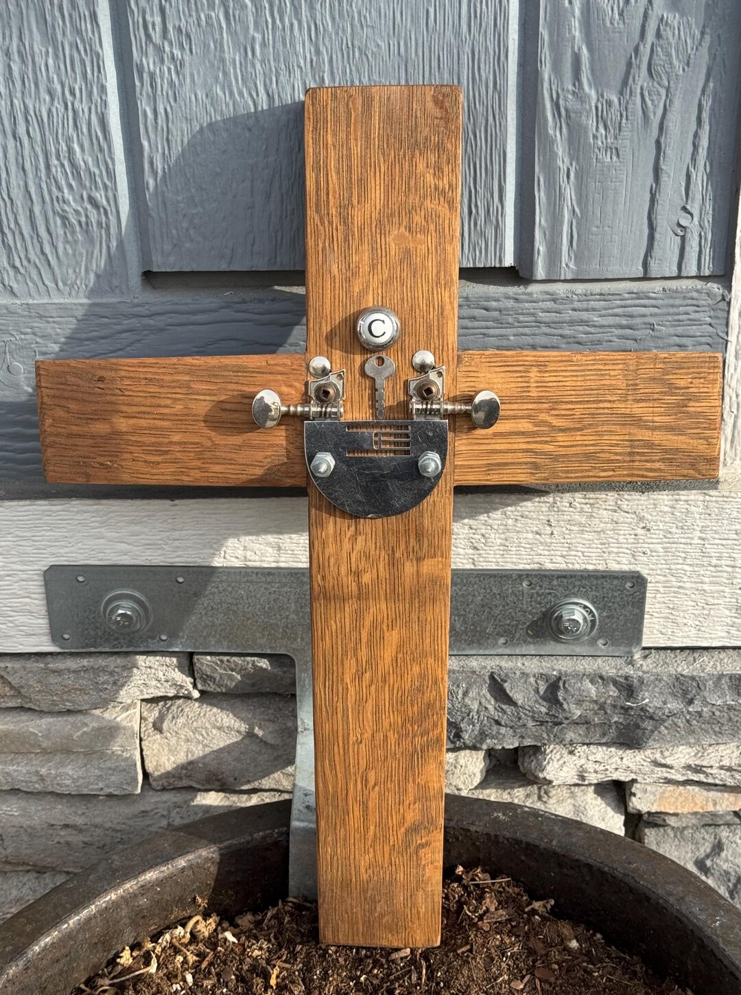 Custom Steampunk Art Cross. European Oak Wine Barrel Stave - Etsy