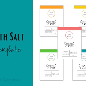 Editable Bath Salt Label Template Printable Bath Salt Pouch Label DIY ...