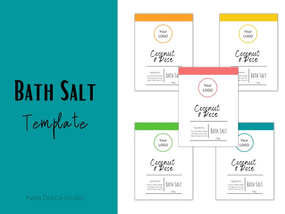 Editable Bath Salt Label Template Printable Bath Salt Pouch | Etsy