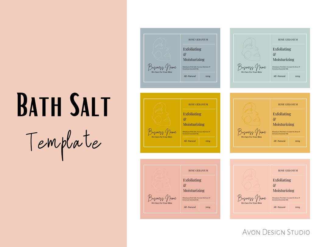Editable Bath Salt Label Template Printable Bath Salt Pouch Label DIY ...