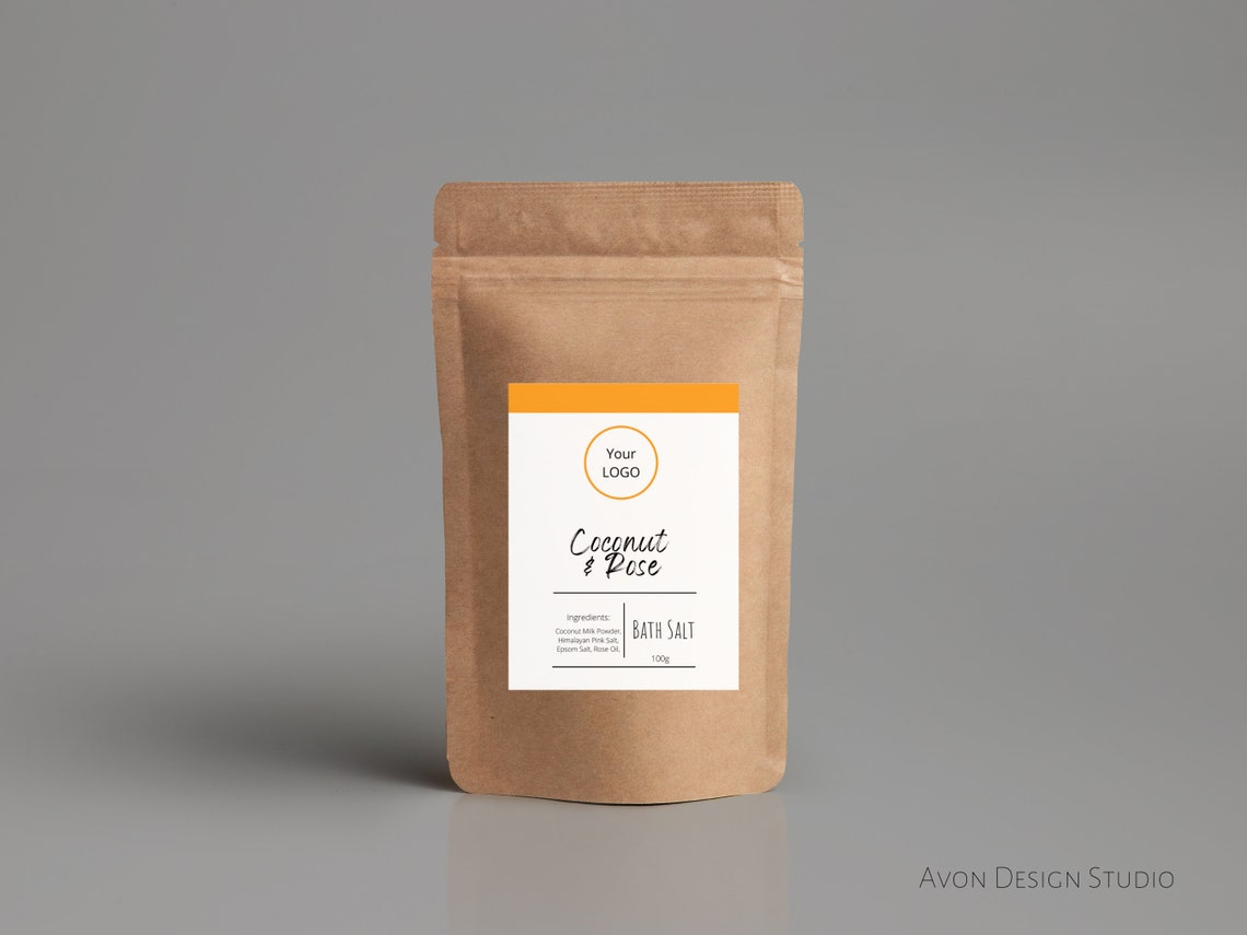 Editable Bath Salt Label Template Printable Bath Salt Pouch Label DIY ...