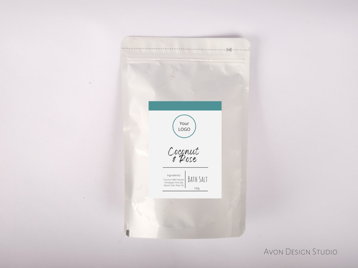 Editable Bath Salt Label Template Printable Bath Salt Pouch Label DIY ...