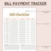 Bill Payment Checklist , Bill Payment, Bill Payment Tracker, Bill ...