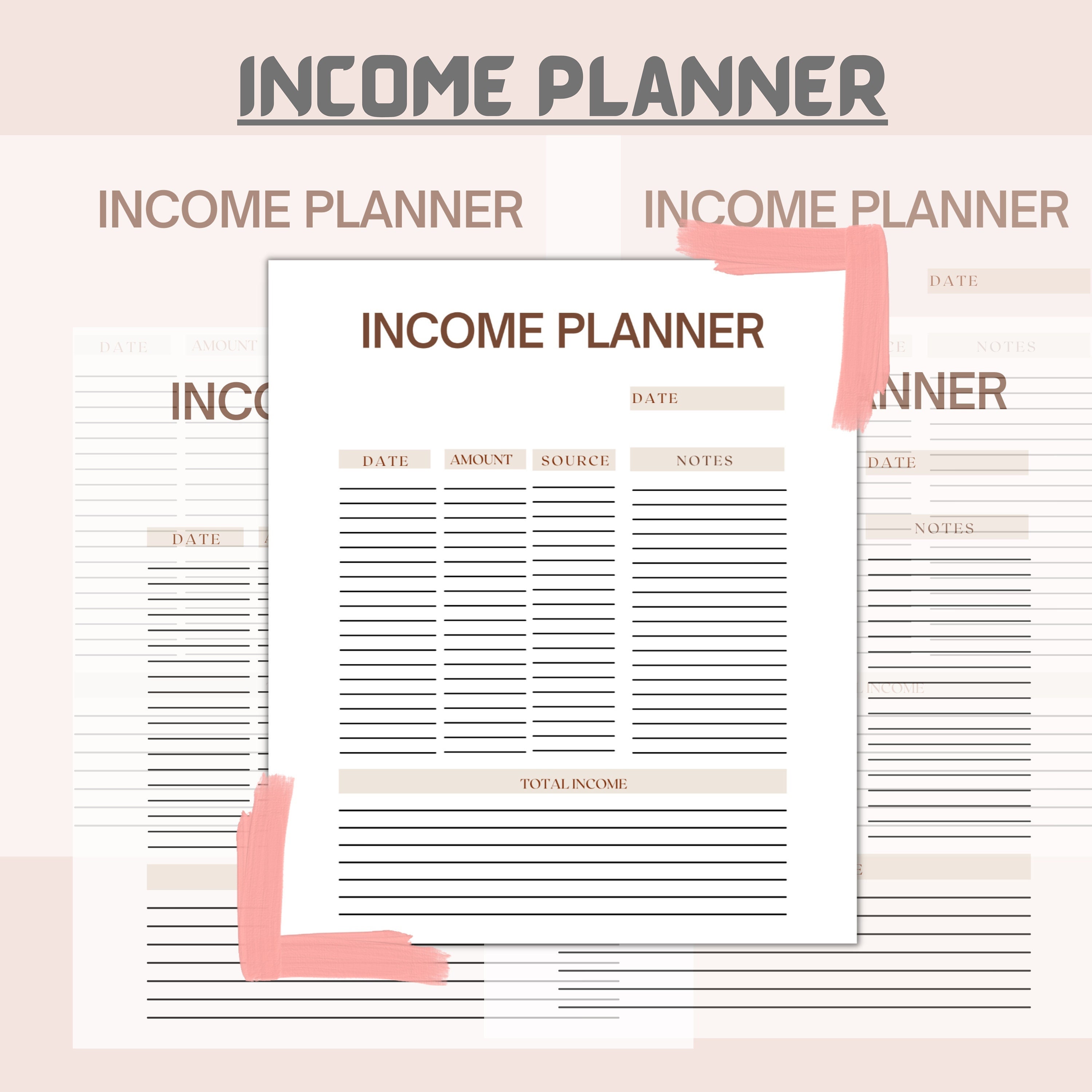 Income Tracker, Income Planner, Printable Income Planner, Monthly ...