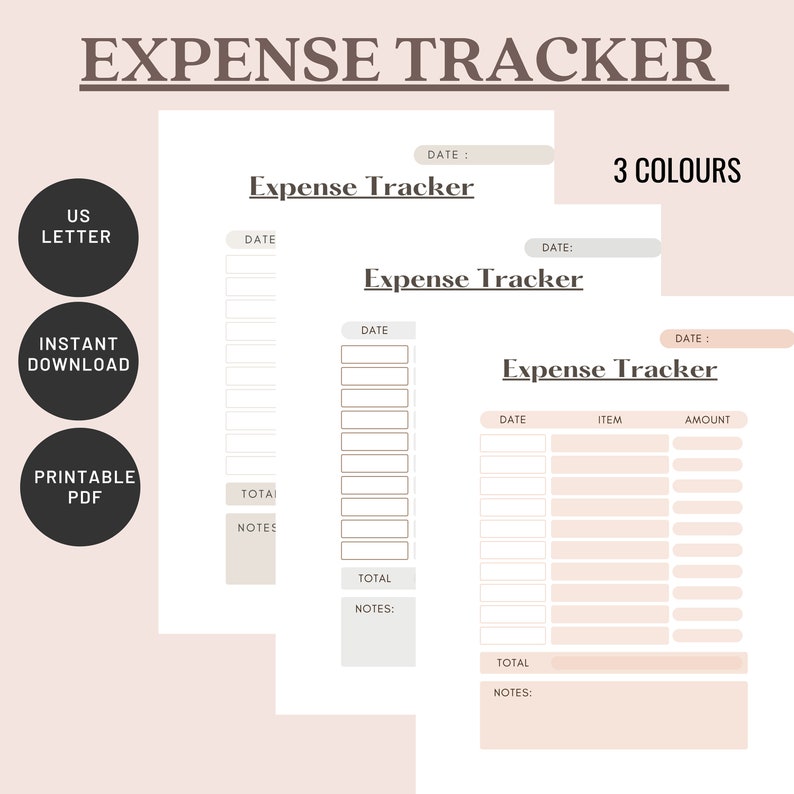 Expense Tracker Spreadsheet, Printable Expense Tracker , Bundle ...