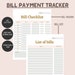Bill Payment Checklist , Bill Payment, Bill Payment Tracker, Bill ...