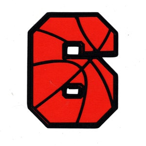 Basketball Numbers for Scrapbooking Layout Paper Piece Die Cut - Etsy