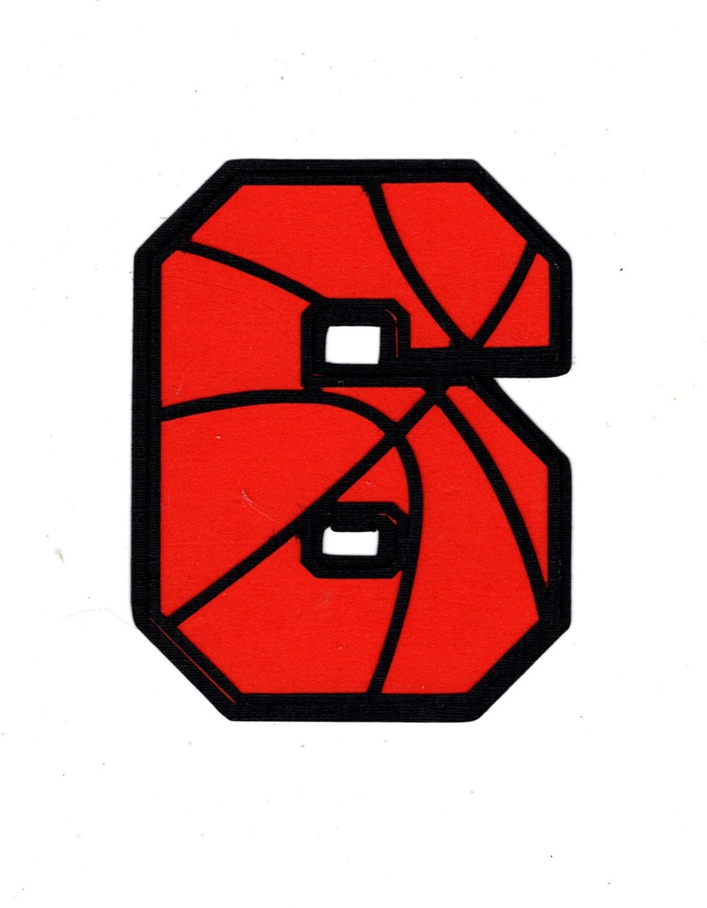 Basketball Numbers for Scrapbooking Layout Paper Piece Die Cut - Etsy