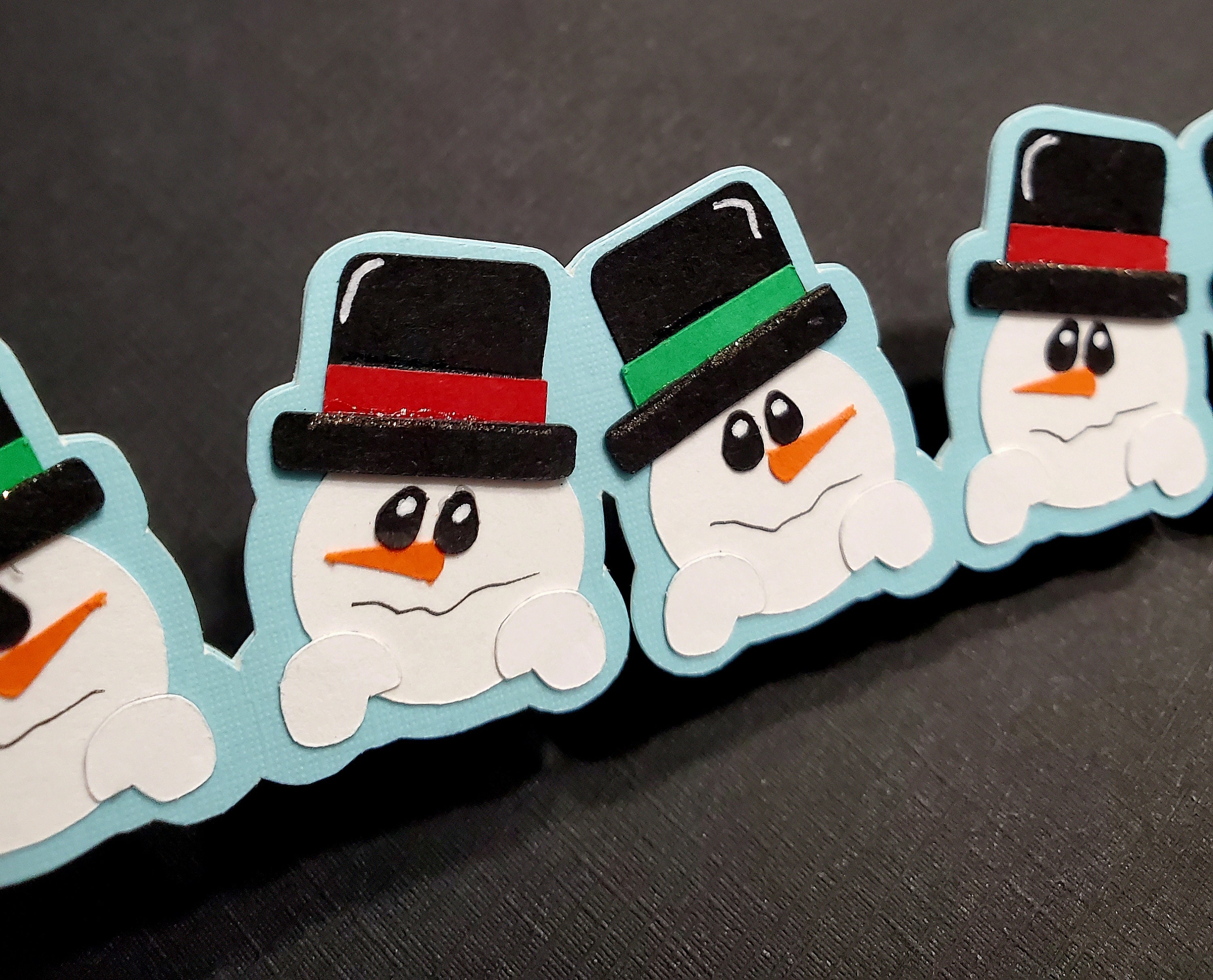 Snowman Border Paper Piece Die Cut Embellishment for Scrapbook Layout ...