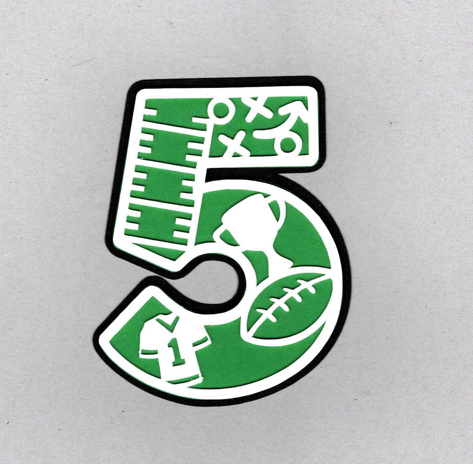 Football Numbers for Card or Scrapbook Layout Die Cut Embellishment - Etsy