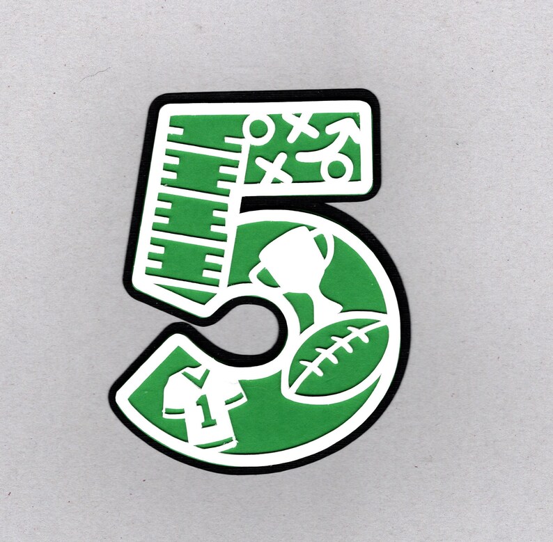 Football Numbers for Card or Scrapbook Layout Die Cut Embellishment - Etsy