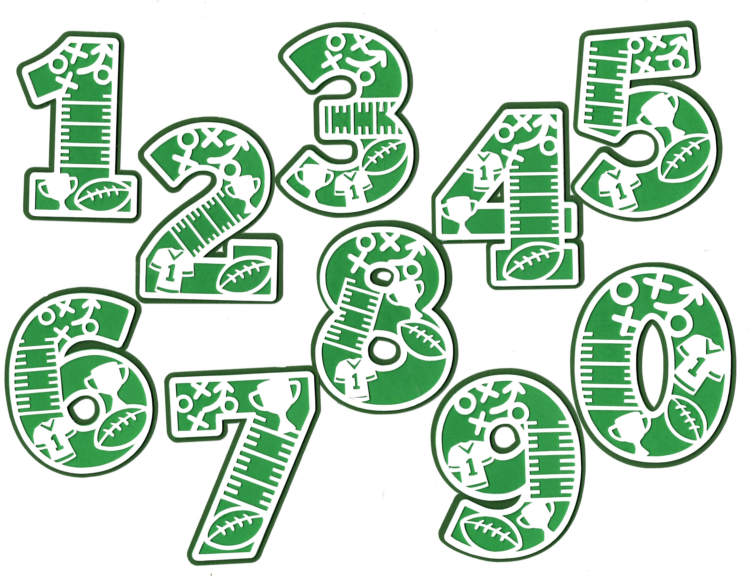 Football Numbers for Card or Scrapbook Layout Die Cut Embellishment - Etsy