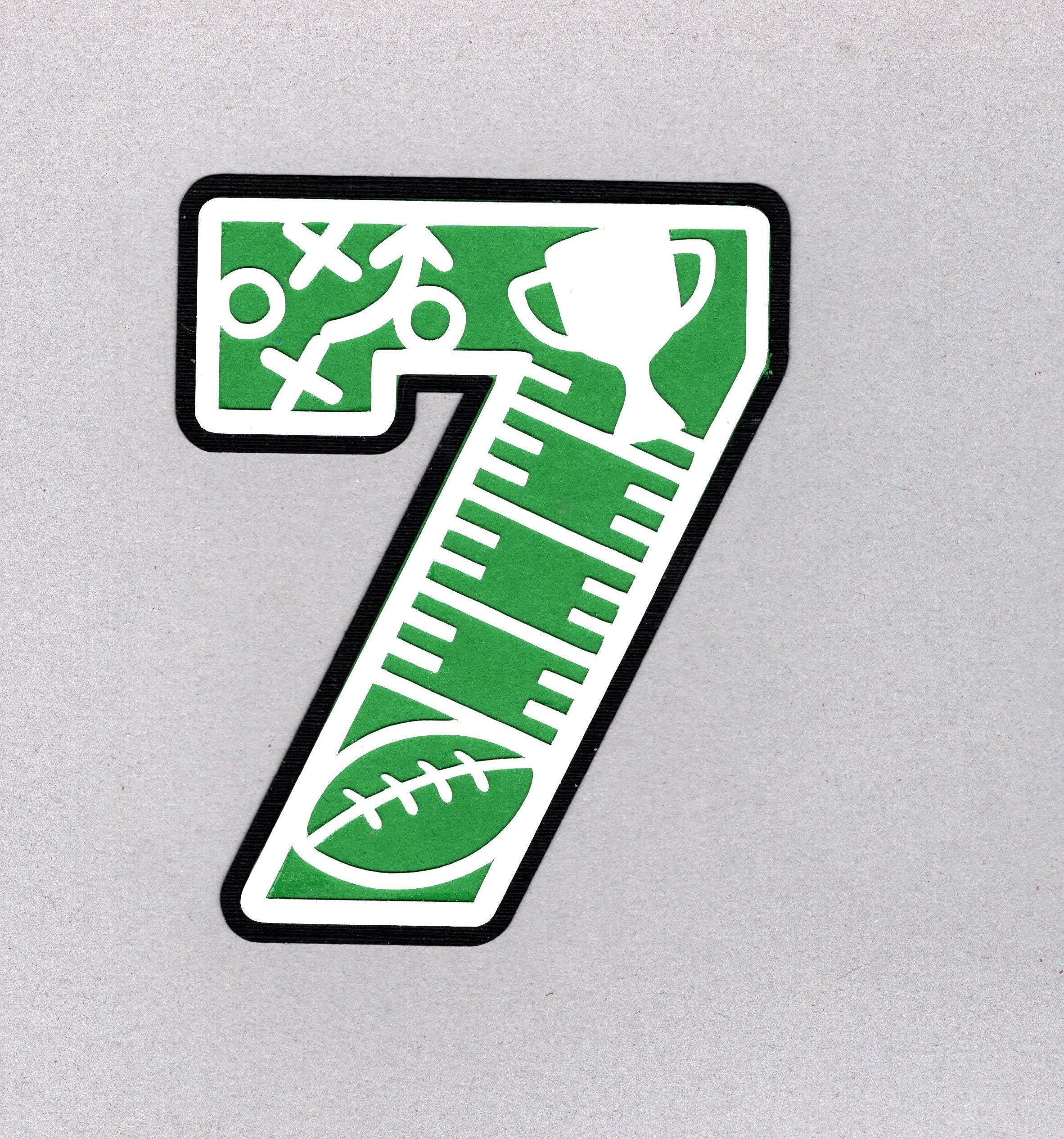 Football Numbers for Card or Scrapbook Layout Die Cut Embellishment - Etsy