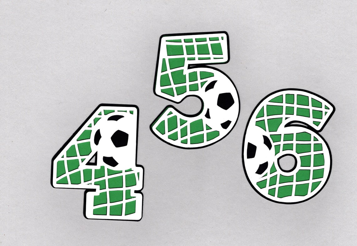 Soccer Numbers Die Cut Paper Piecing Scrapbook Embellishment - Etsy