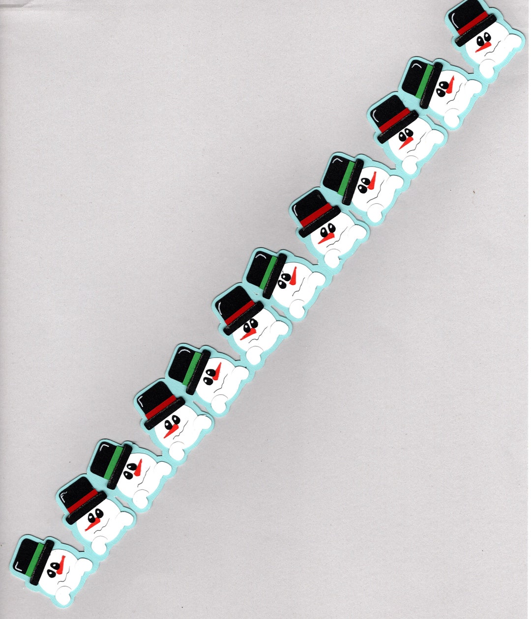 Snowman Border Paper Piece Die Cut Embellishment for Scrapbook Layout ...