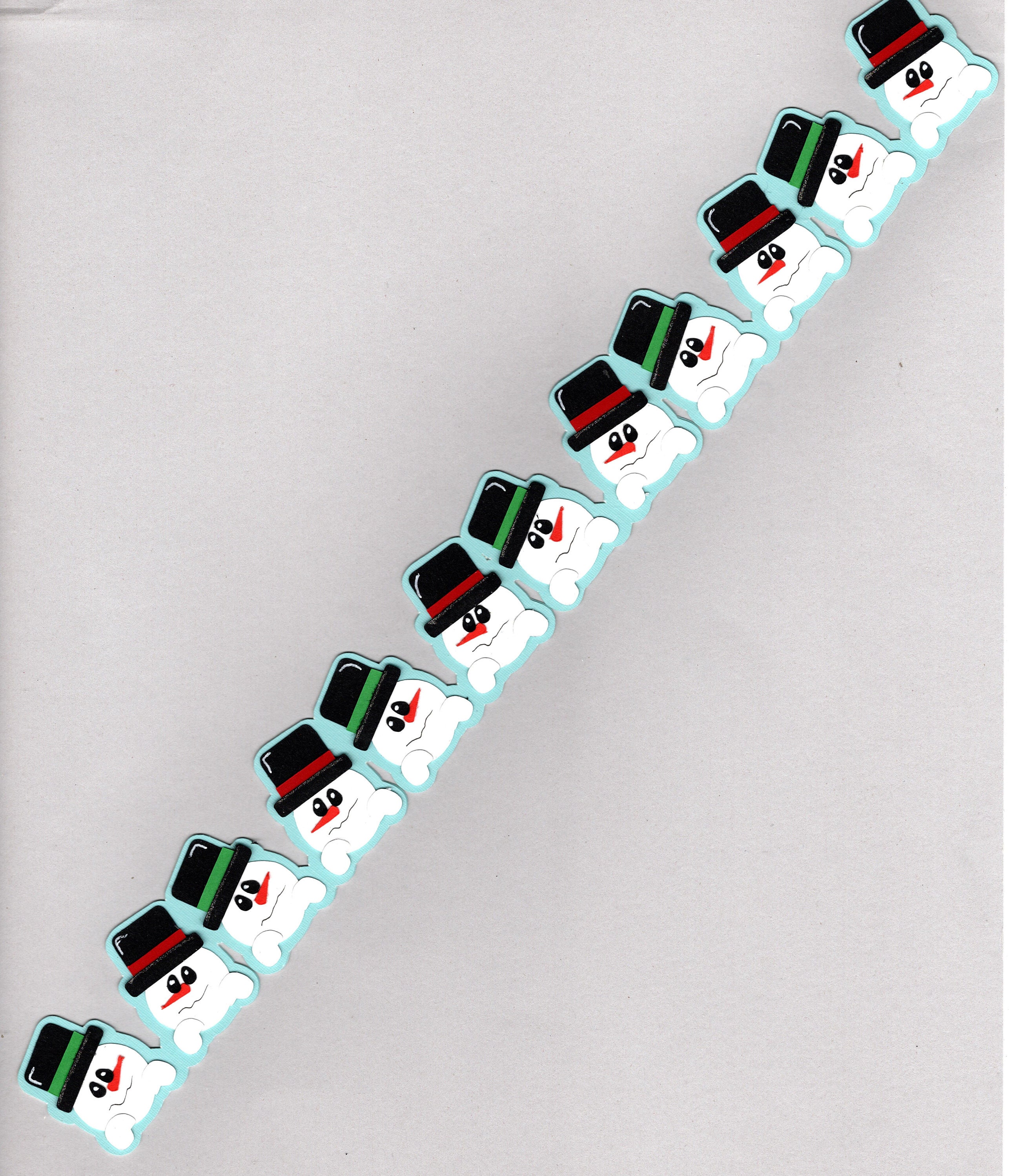 Snowman Border Paper Piece Die Cut Embellishment for Scrapbook Layout ...