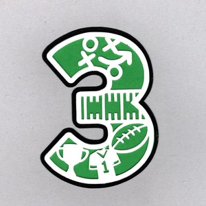 Football Numbers for Card or Scrapbook Layout Die Cut Embellishment - Etsy