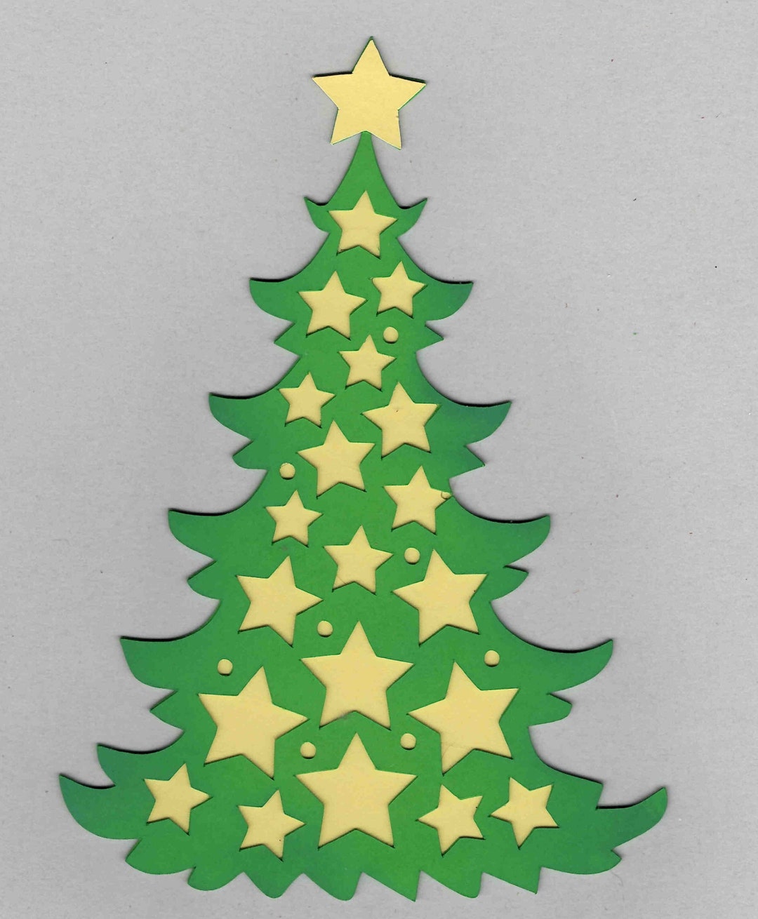 Christmas Tree Die Cut Paper Piecing for Embellishment or Scrapbooking ...