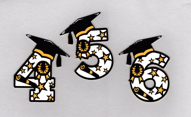 Graduation Numbers Die Cut Paper Pieces Embellishments - Etsy