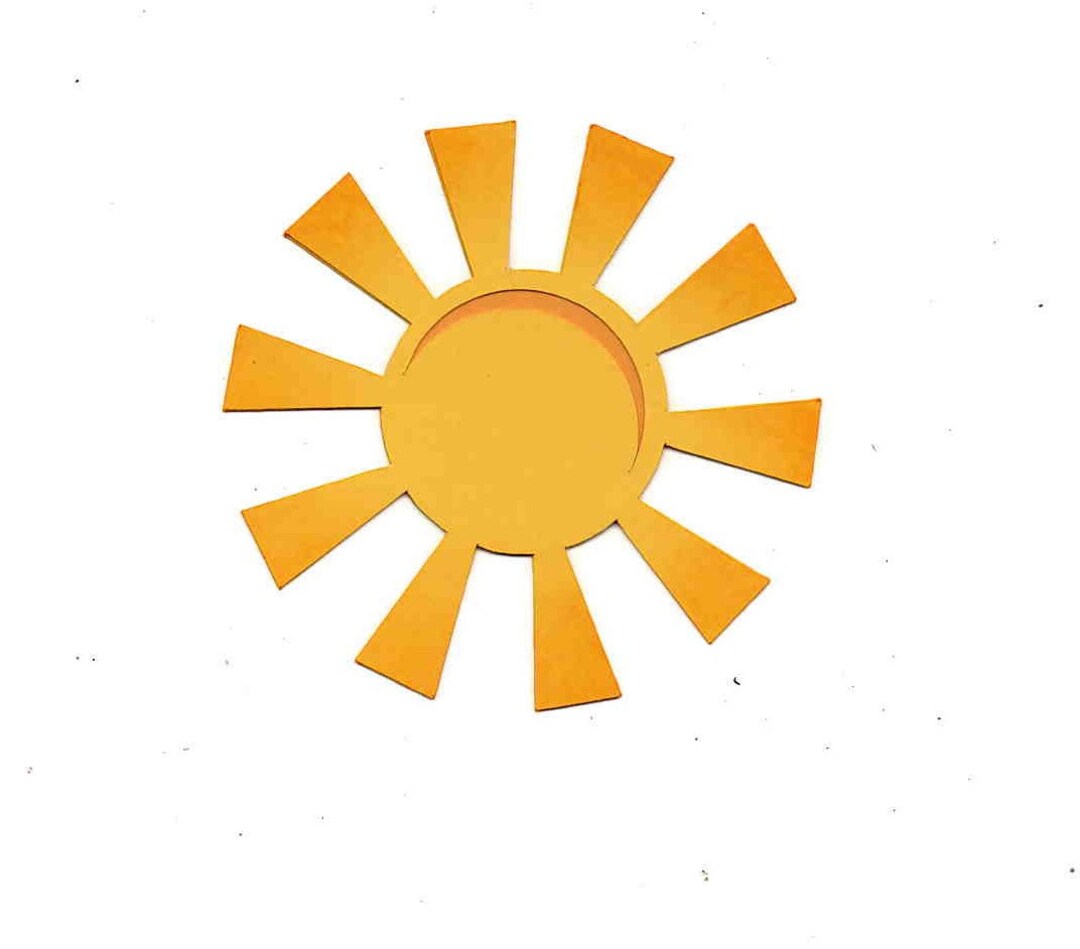 Sun Premade Paper Piece Die Cut for Scrapbook Embellishment or Handmade ...