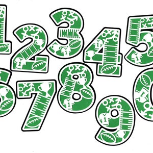 Football Numbers for Card or Scrapbook Layout Die Cut Embellishment - Etsy