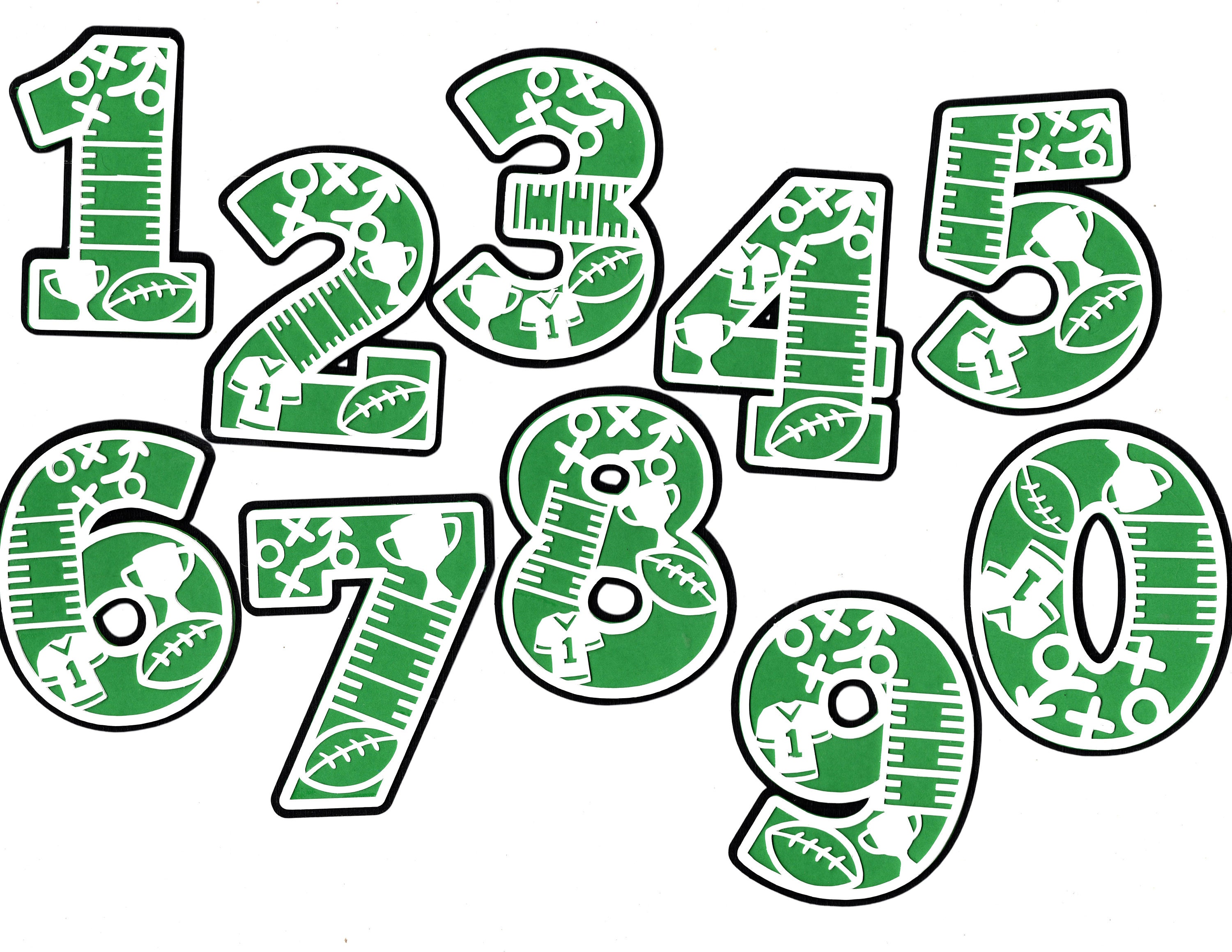 Football Numbers for Card or Scrapbook Layout Die Cut Embellishment - Etsy