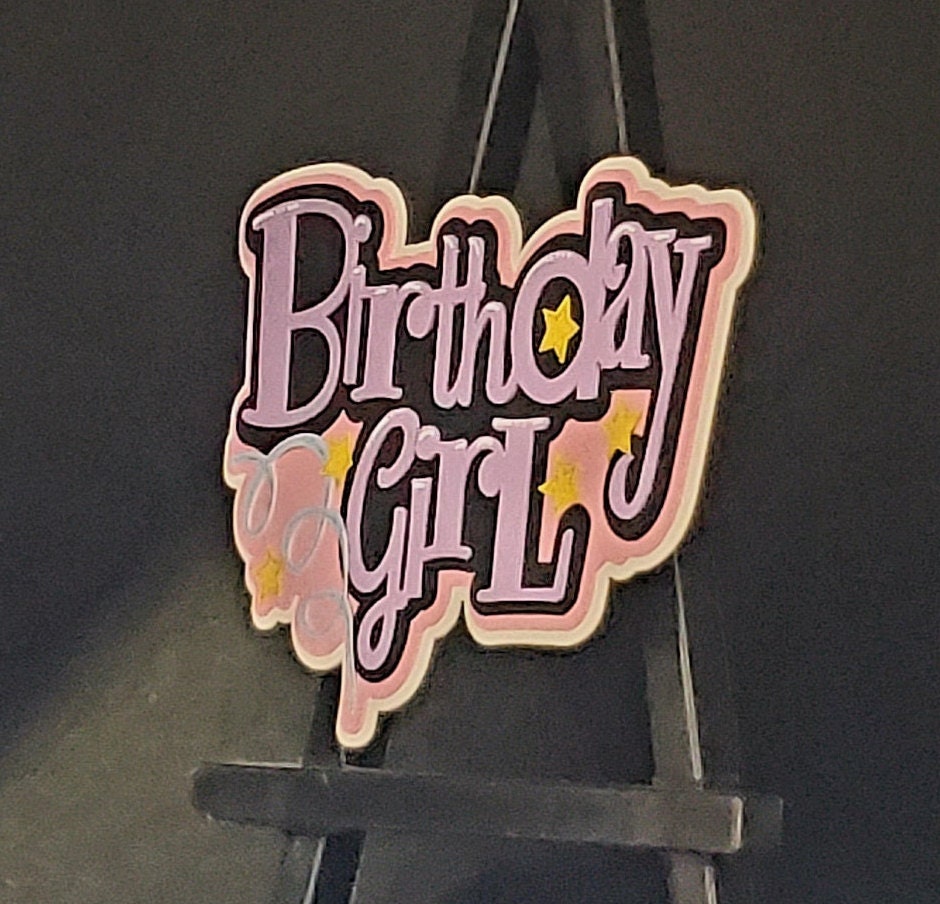 Birthday Girl Title for Card or Scrapbook Layout Die Cut Embellishment ...