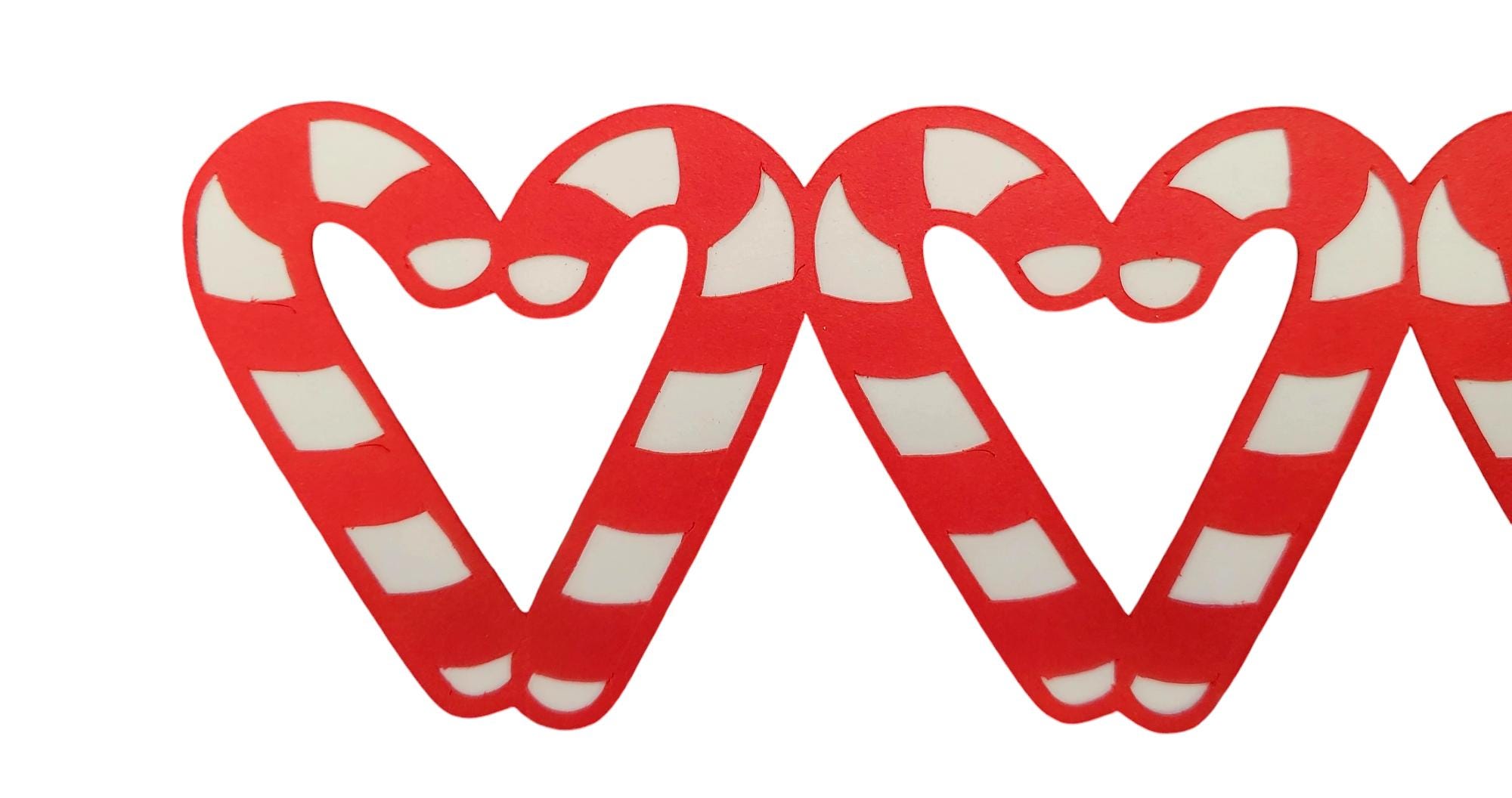 Candy Cane Heart Border for Scrapbook Layout Die Cut Embellishment - Etsy