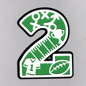 Football Numbers for Card or Scrapbook Layout Die Cut Embellishment - Etsy