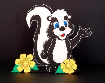 Skunk With Flowers Paper Piecing Die Cut Scrapbook Embellishment - Etsy