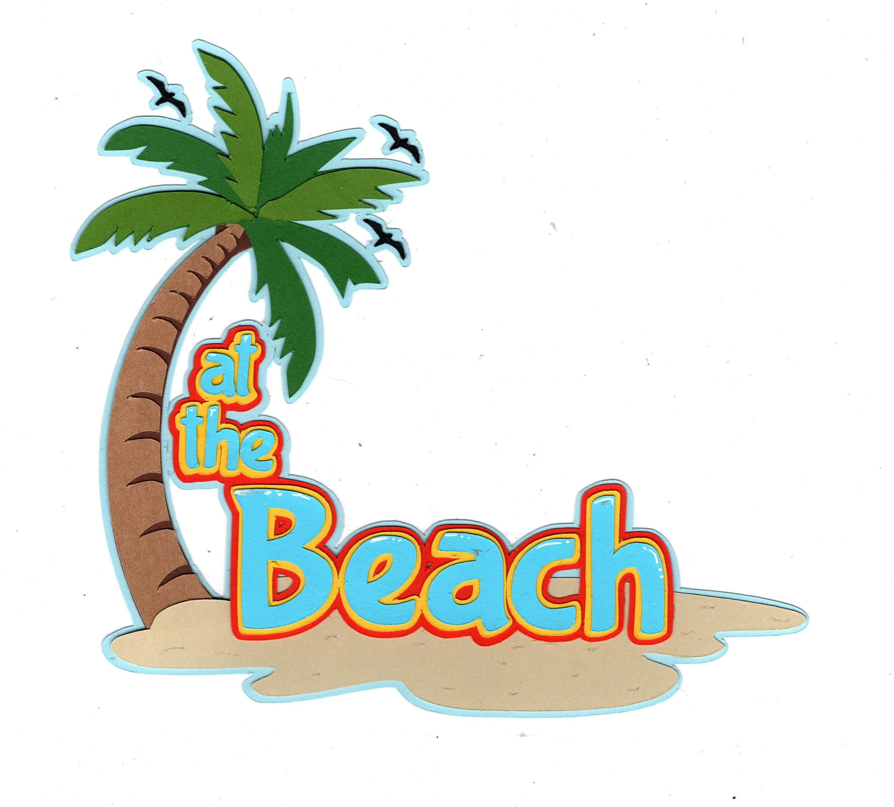 At the Beach Title Paper Piece Die Cut Embellishment for Scrapbook ...