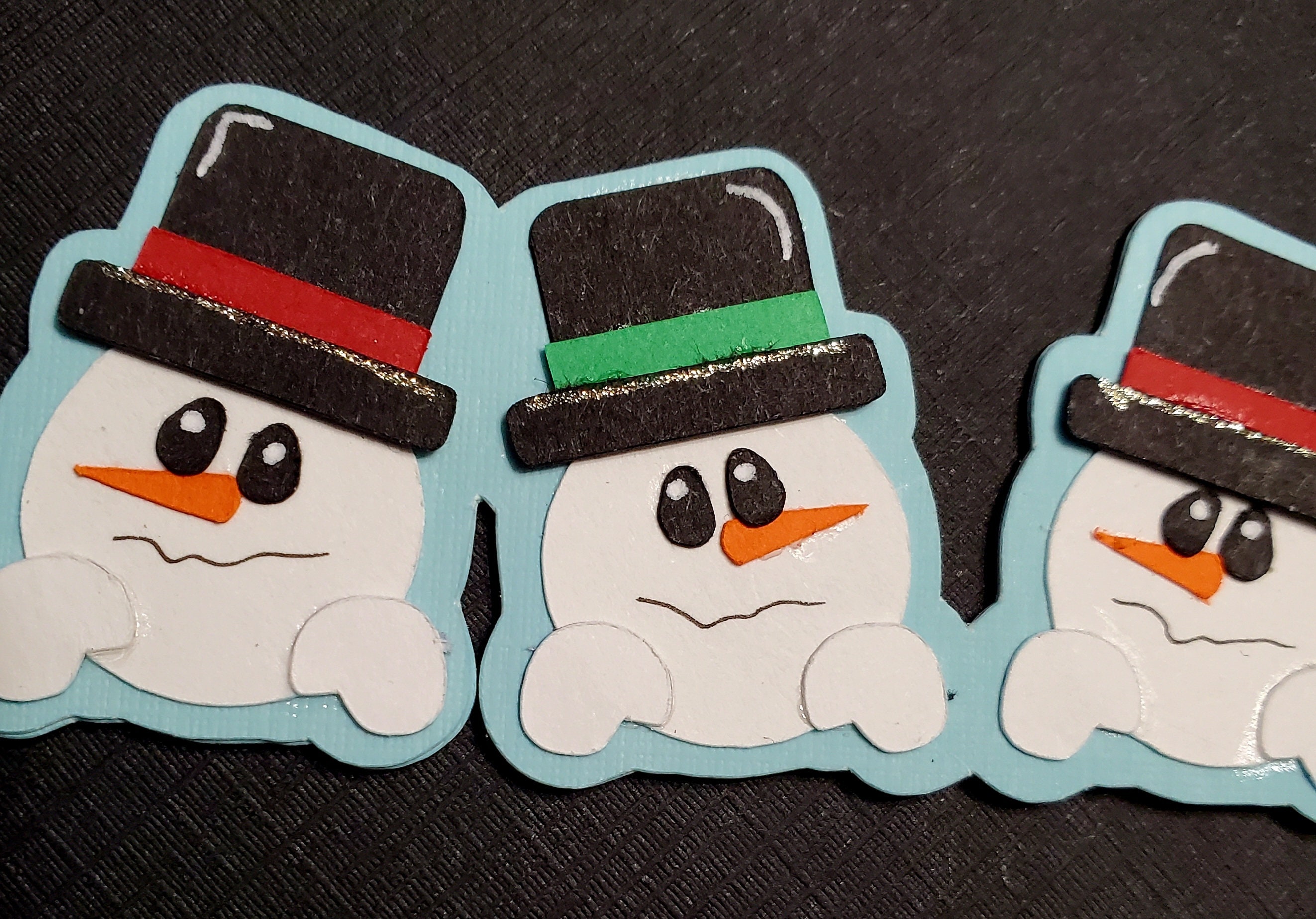 Snowman Border Paper Piece Die Cut Embellishment for Scrapbook Layout ...