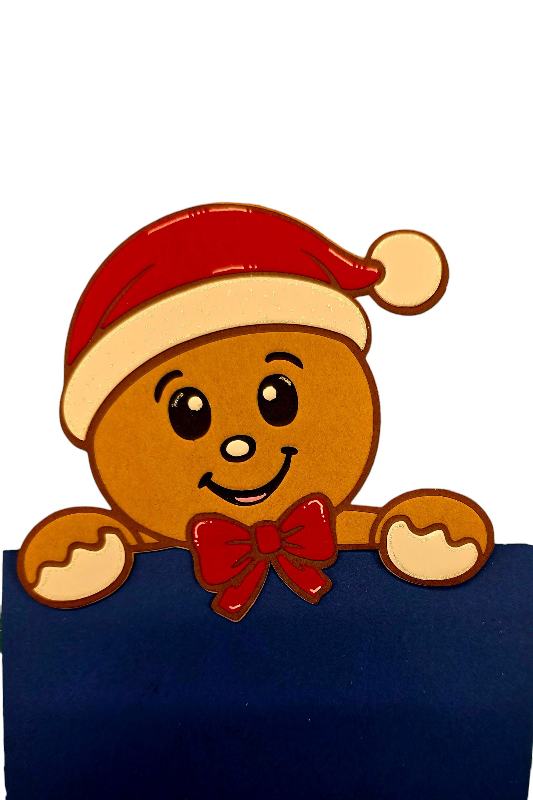 Peeking Gingerbread Paper Piece Die Cut - Etsy