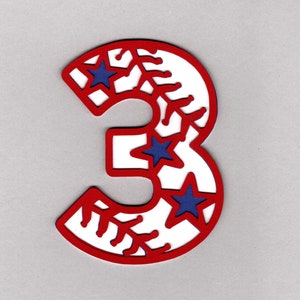 Baseball Numbers Die Cut Paper Piecing Scrapbook Embellishment - Etsy