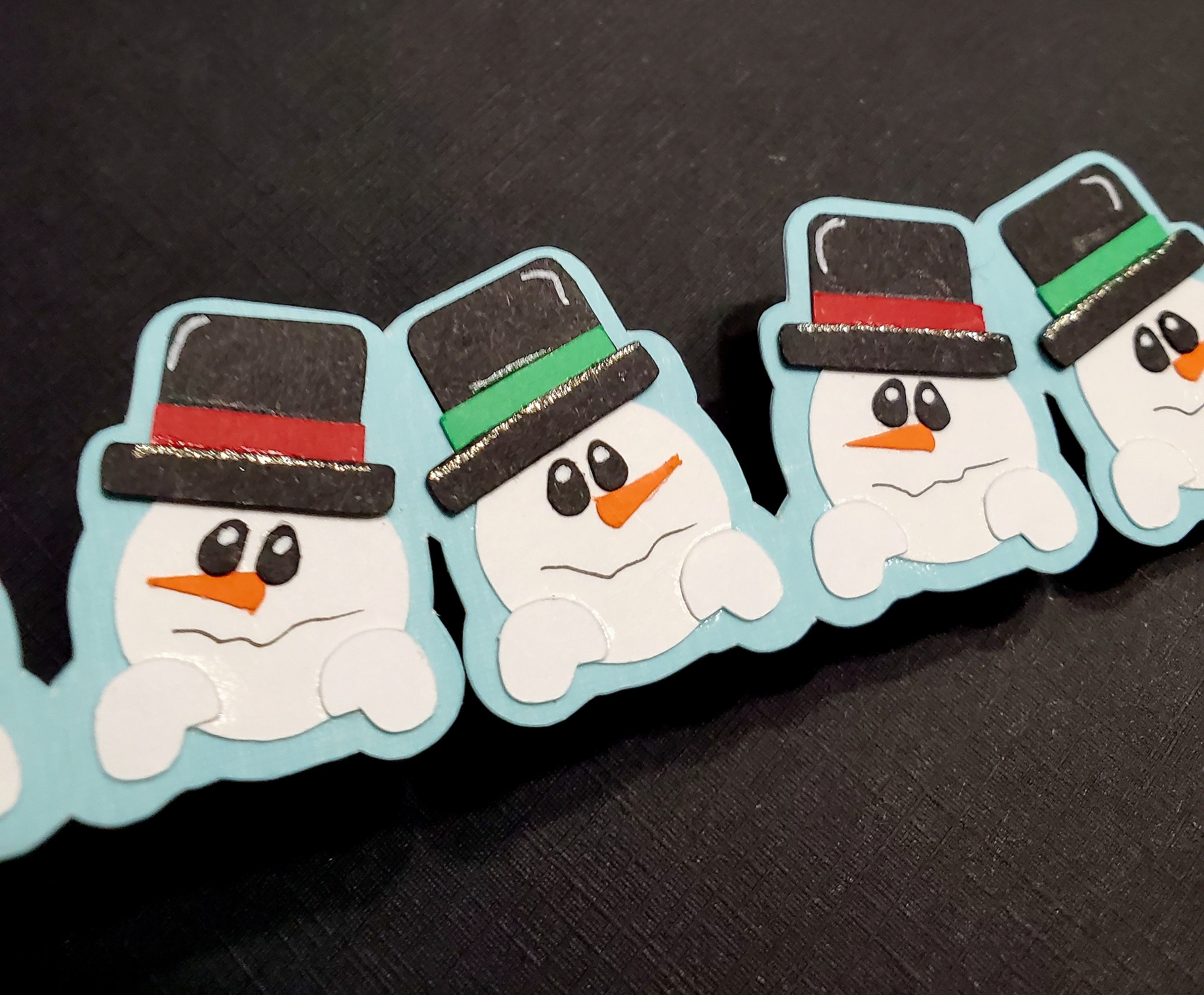 Snowman Border Paper Piece Die Cut Embellishment for Scrapbook Layout ...