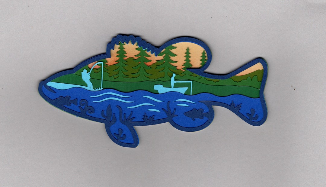 Layered Fishing Paper Piece - Etsy