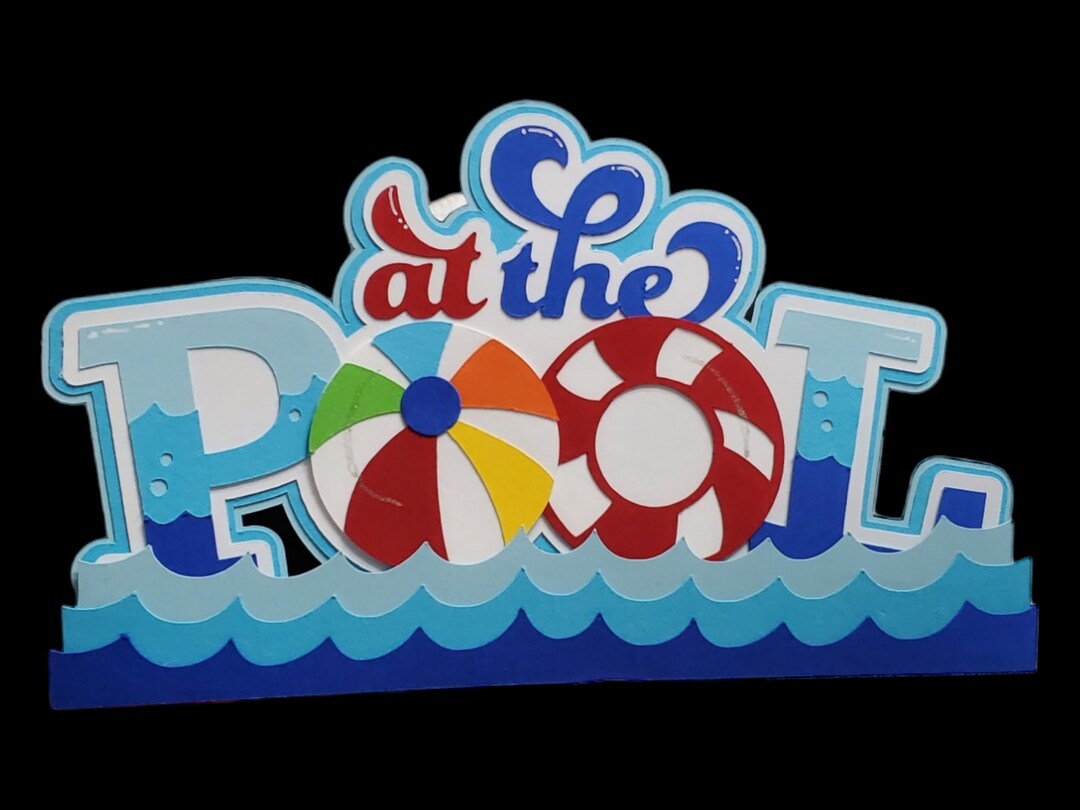 At the Pool Title for Scrapbook or Cards, Die Cut Embellishment - Etsy