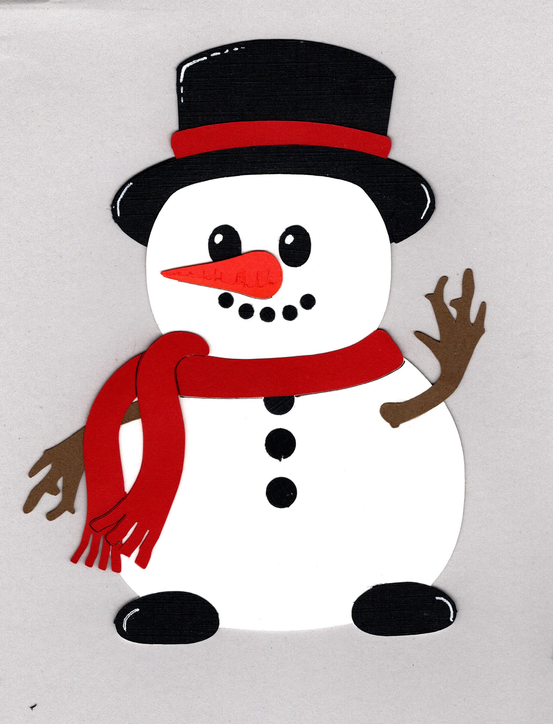 Snowman Paper Piece Die Cut Embellishment for Scrapbook Layout - Etsy
