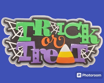 Premade Scrapbook-paper Piecing-scrastampin-for Layouts-halloween-title ...