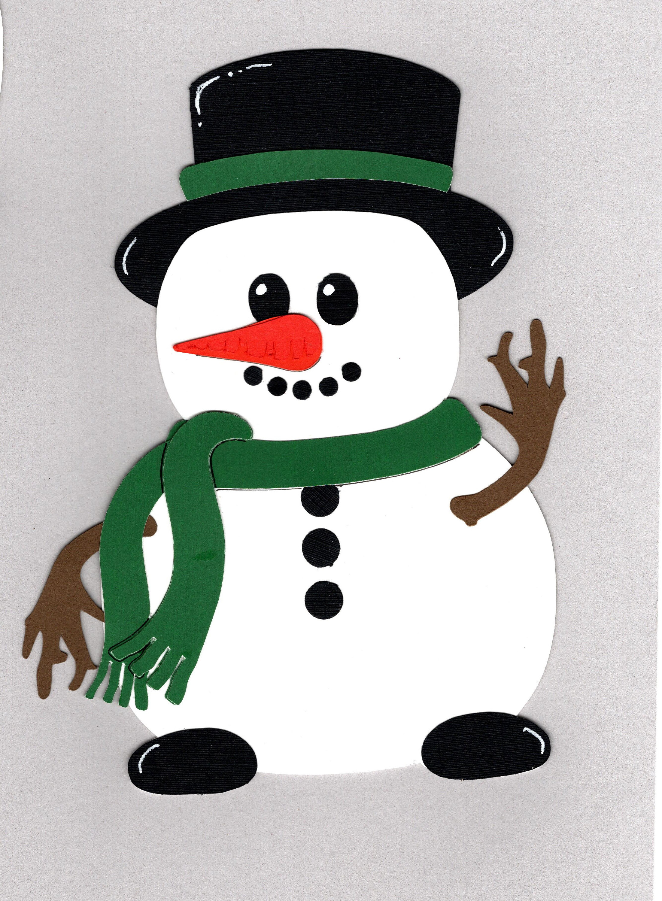 Snowman Paper Piece Die Cut Embellishment for Scrapbook Layout - Etsy